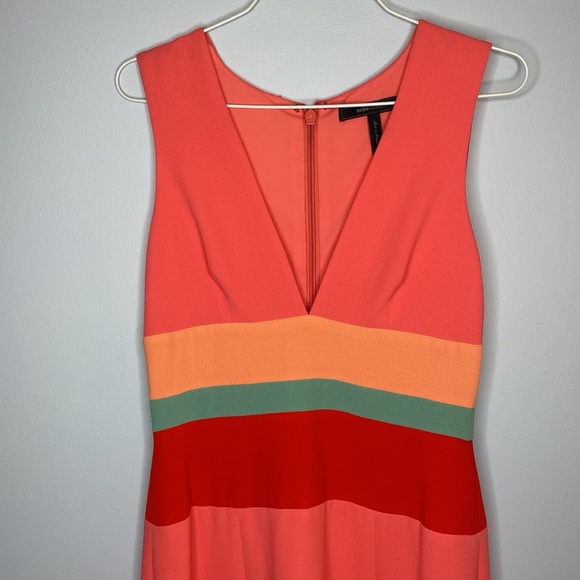 BCBGMaxAzria | Dresses | Bcbg Maxazria Lizette Maxi Gown Pink Dress Red ...